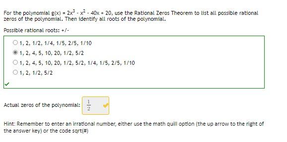 Solved Consider the following polynomial function and use | Chegg.com