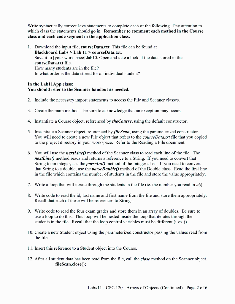 Solved Student Class - Student.java package lab10; public | Chegg.com