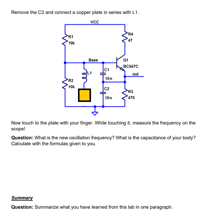 Solved Lab Work Clapp Oscillator using BJT transistor The | Chegg.com