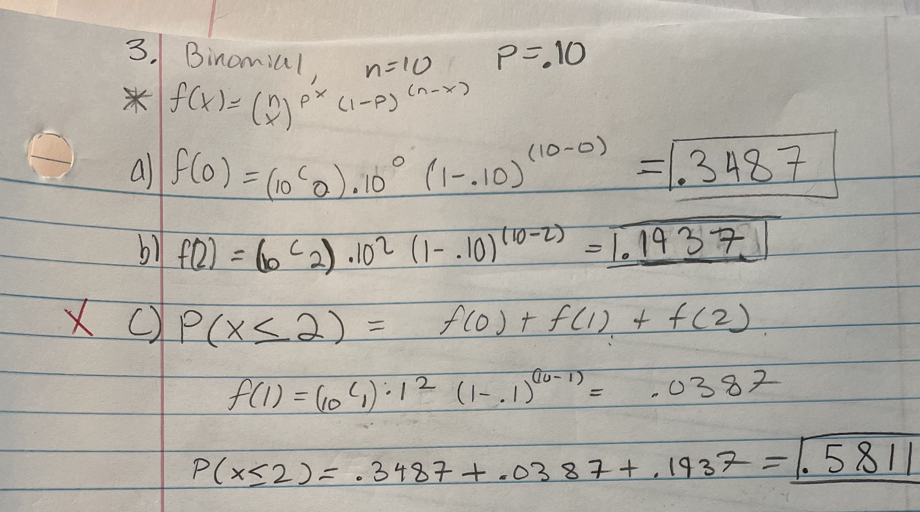 Solved * f(x)=(nx)px(1−p)(n−x) a) | Chegg.com