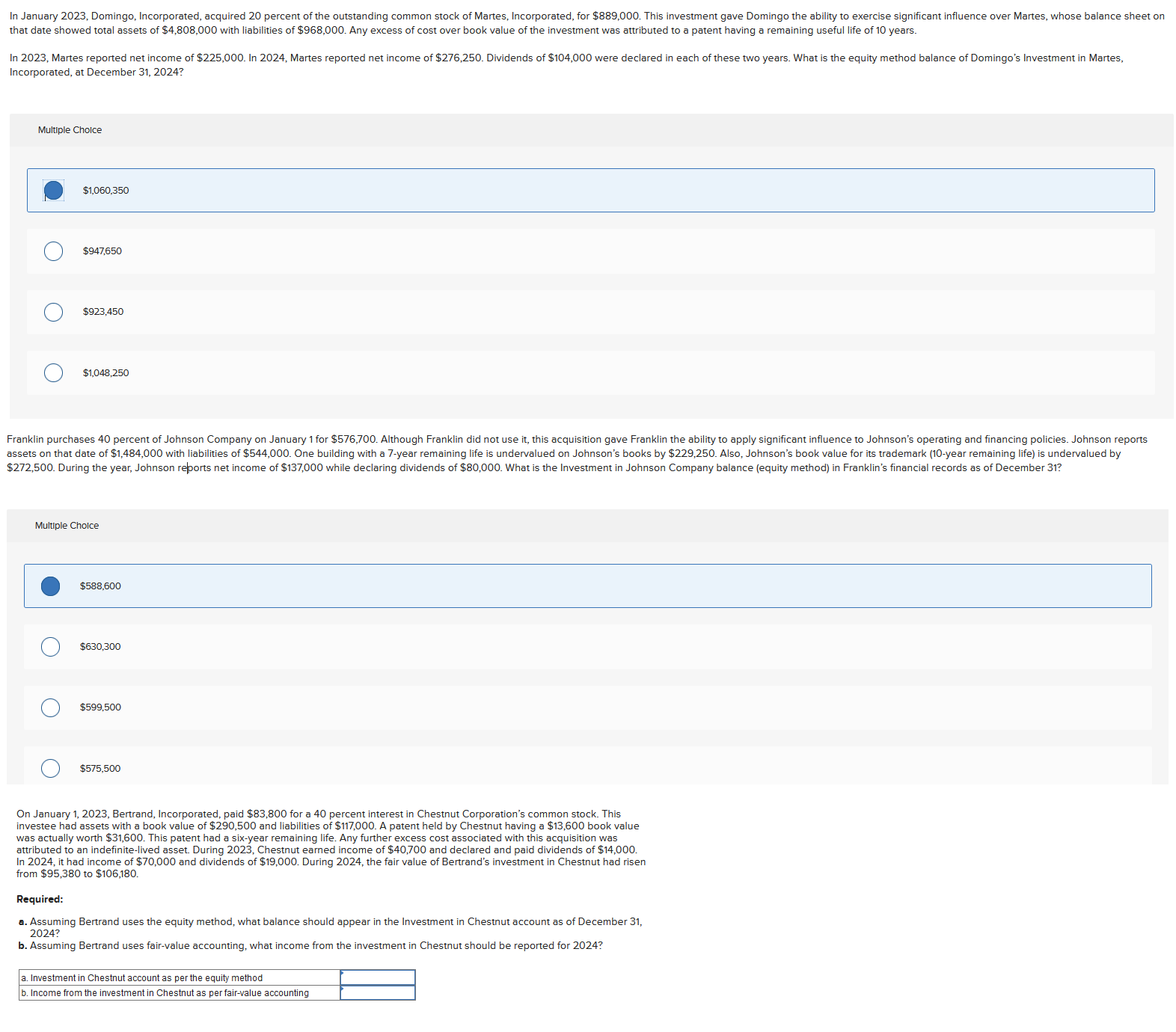 Solved Incorporated, at December 31, 2024 ? Multiple Choice | Chegg.com