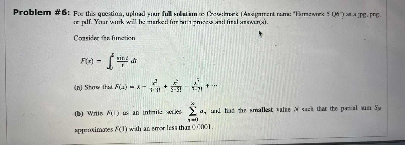 Solved Problem \#6: For this question, upload your full | Chegg.com