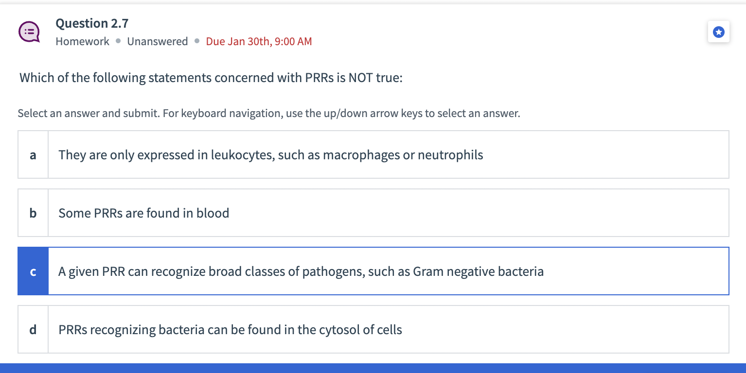 Solved Which of the following statements concerned with PRRs | Chegg.com