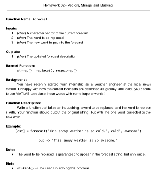 Solved Homework 02-Vectors, Strings, and Masking Function | Chegg.com
