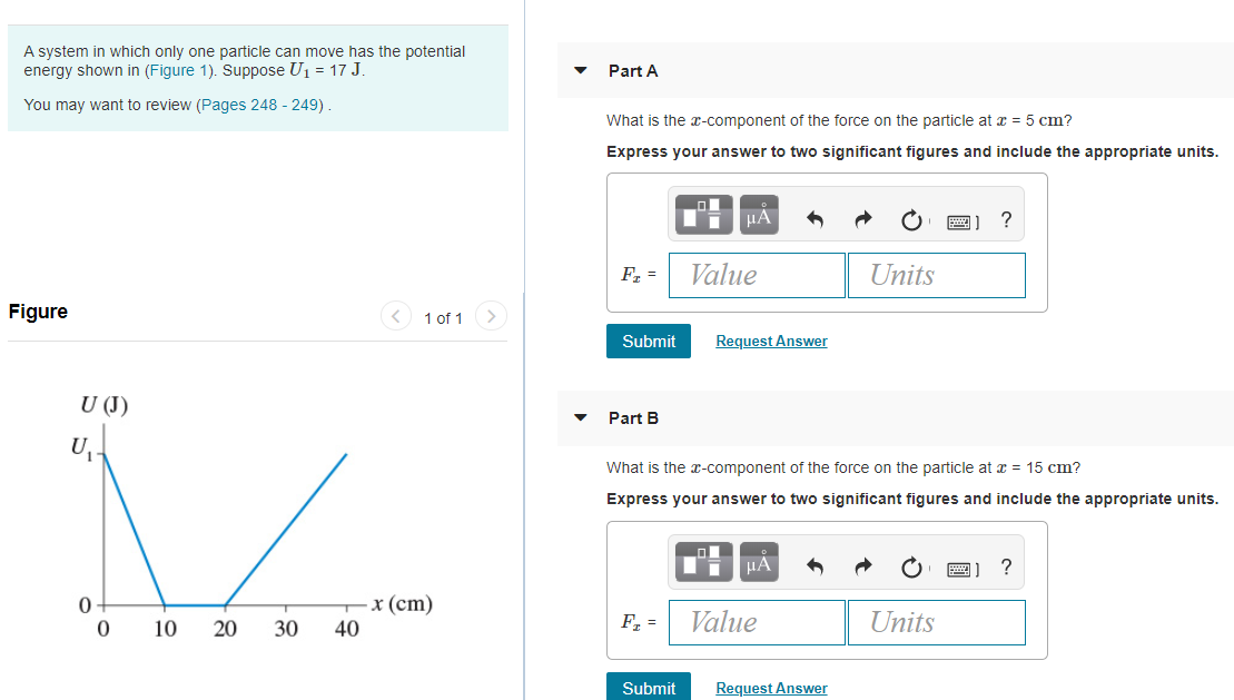 Solved A system in which only one particle can move has the | Chegg.com
