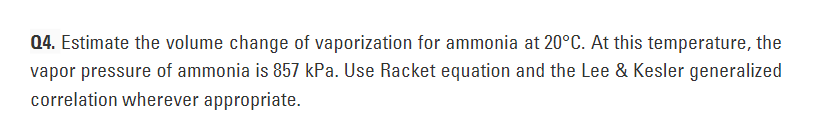 Solved 04. Estimate the volume change of vaporization for | Chegg.com