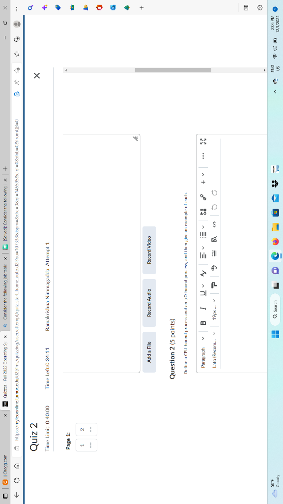 Solved Define a CPU-bound process and an I/O-bound process, | Chegg.com