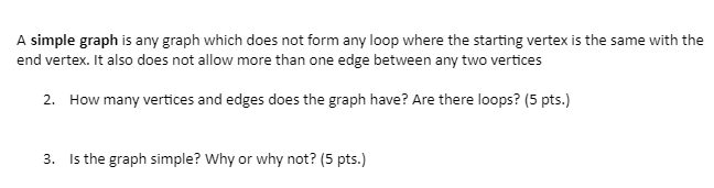 Solved A simple graph is any graph which does not form any | Chegg.com
