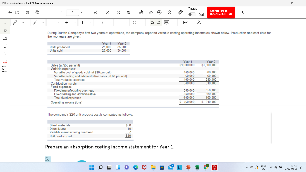 Solved Editor For Adobe Acrobat PDF Reader Annotate THEME | | Chegg.com