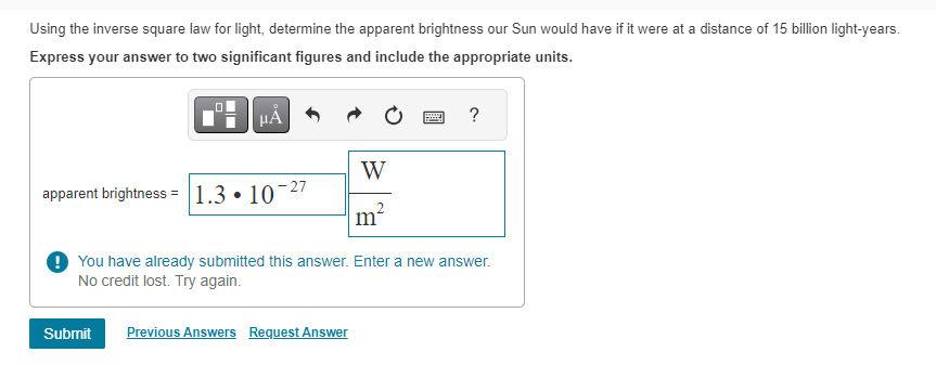 Solved Using the inverse square law for light, determine the | Chegg.com