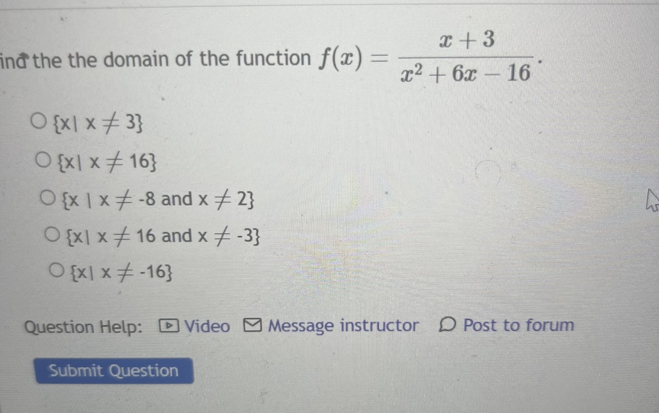 Solved ind the domain of the function | Chegg.com