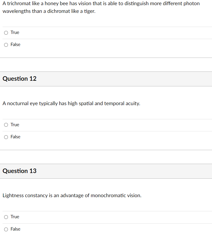 Solved A trichromat like a honey bee has vision that is able | Chegg.com