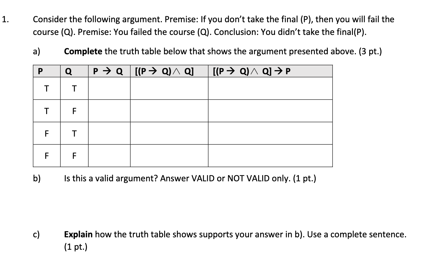 Solved Consider the following argument. Premise: If you | Chegg.com