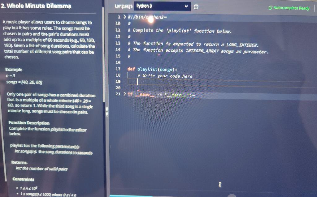 Solved 2. Whole Minute Dilemma | Chegg.com