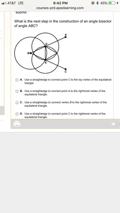 Solved AT&T LTEcourses-prd. apexlearning.com @ * 45%) Dt | Chegg.com