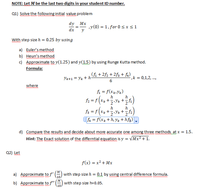 Solved NOTE: Let M be the last two digits in your student ID | Chegg.com