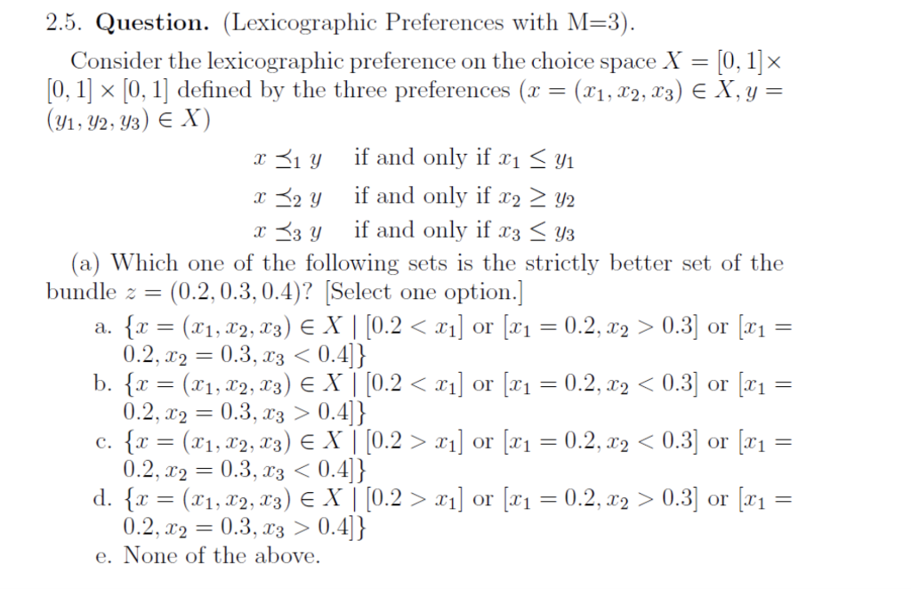 2 5 Question Lexicographic Preferences With M 3
