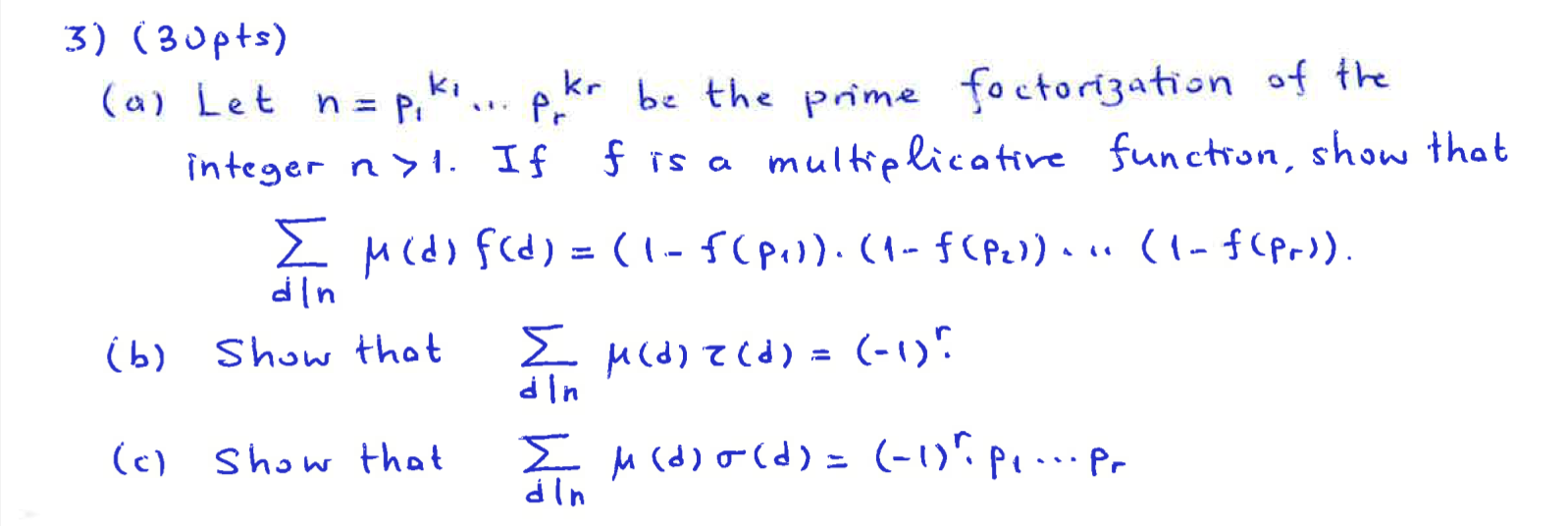 3) (30p+s) (a) Let n=p1k1…prkr be the prime | Chegg.com