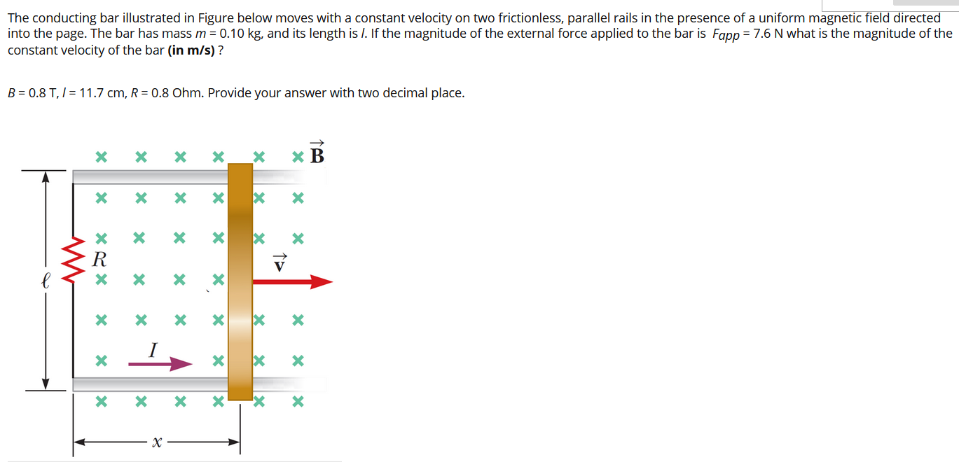 Solved The conducting bar illustrated in Figure below moves | Chegg.com