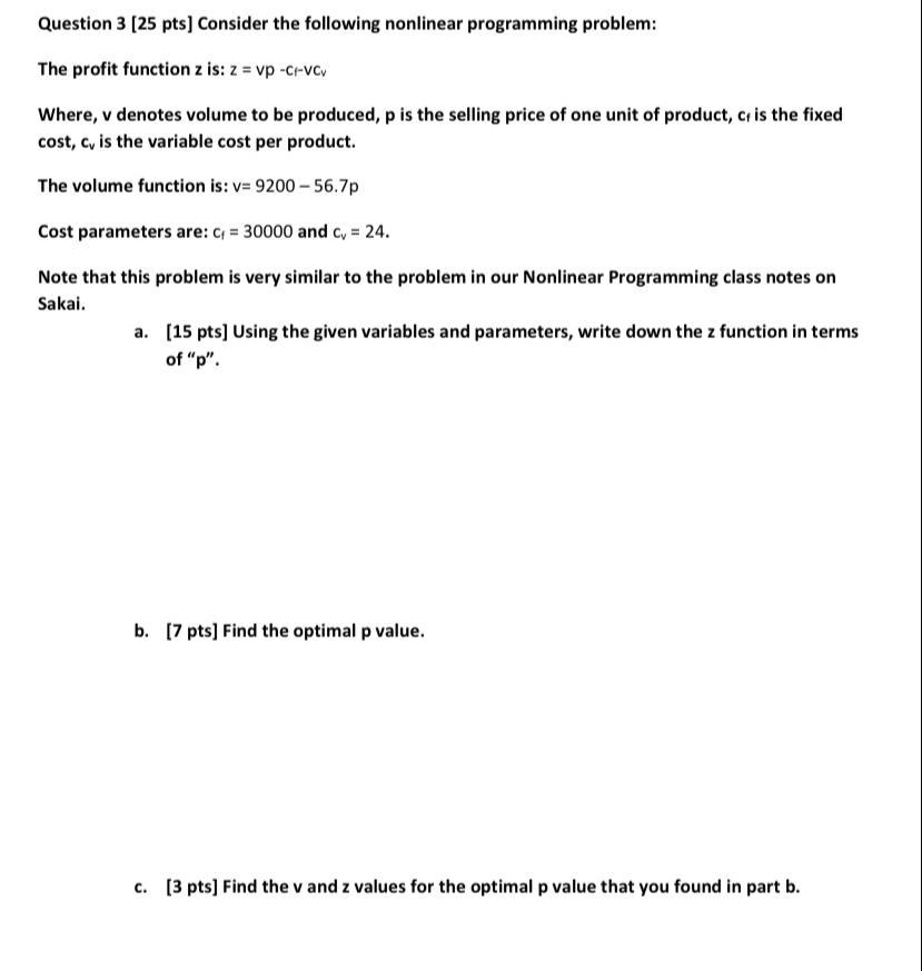 Solved Question 3 (25 pts) Consider the following nonlinear | Chegg.com