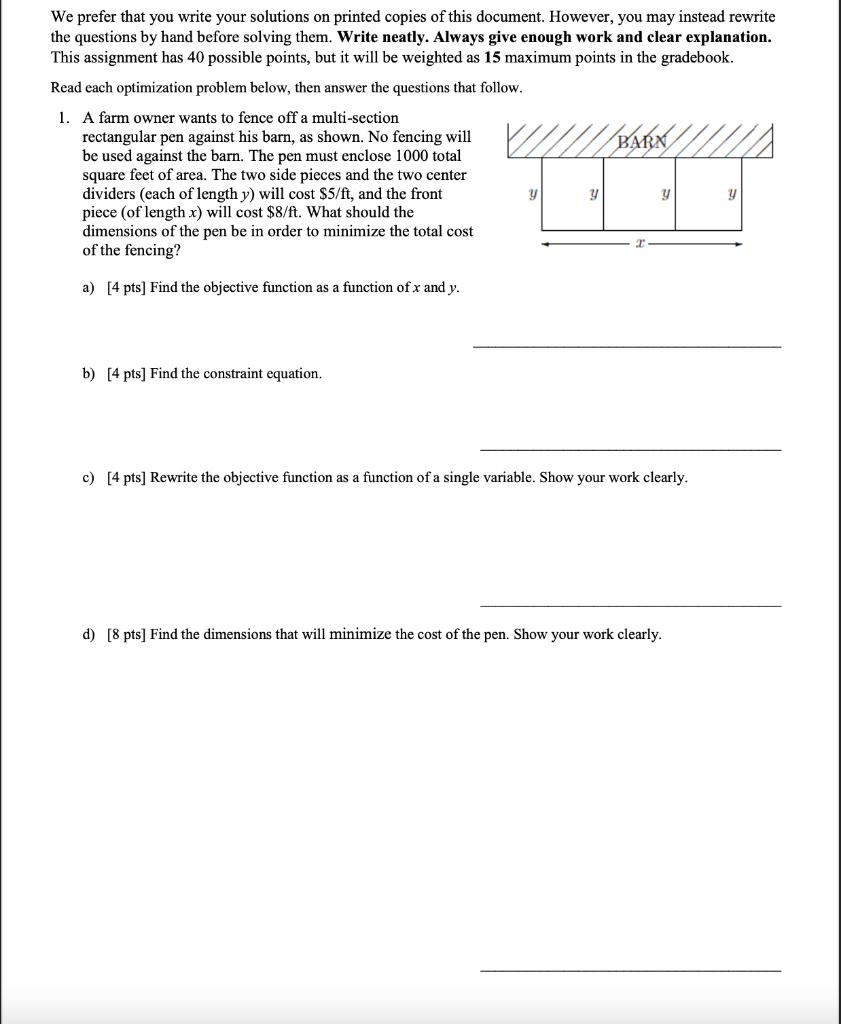 Solved We prefer that you write your solutions on printed | Chegg.com