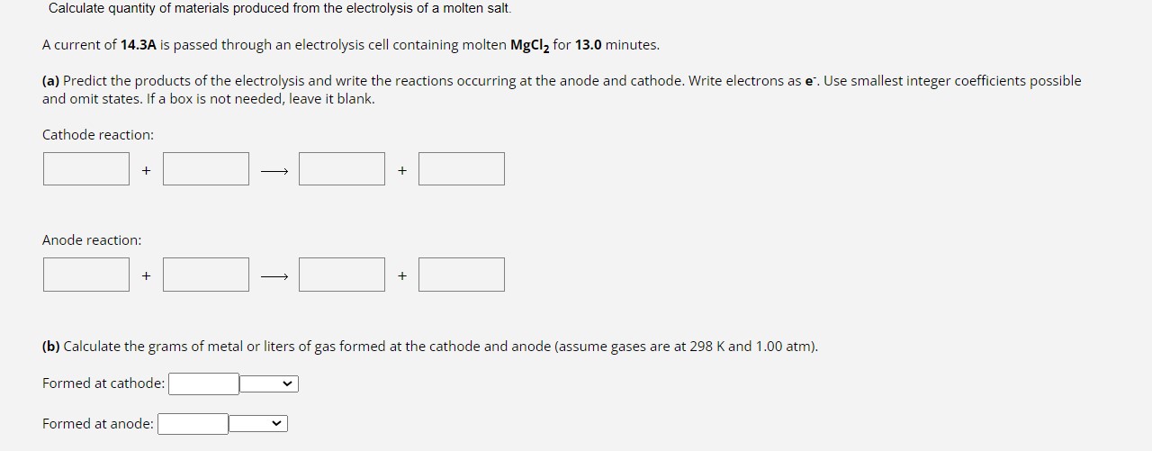 Solved Calculate quantity of materials produced from the | Chegg.com