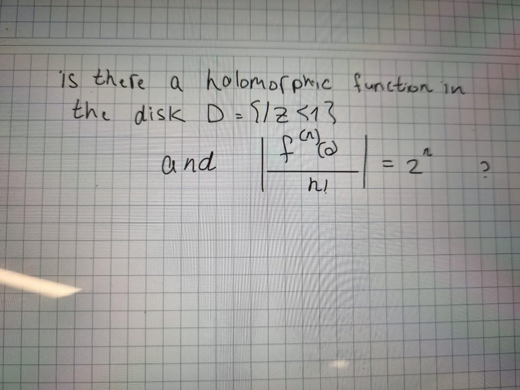 Solved is there a holomorphic function in the disk D= [/Z