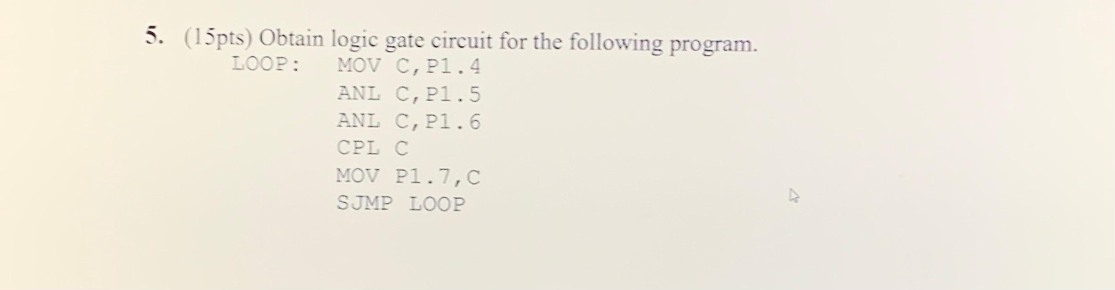 Solved 5. (15pts) Obtain logic gate circuit for the | Chegg.com
