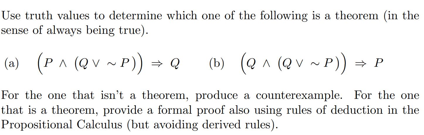 Solved Use truth values to determine which one of the | Chegg.com