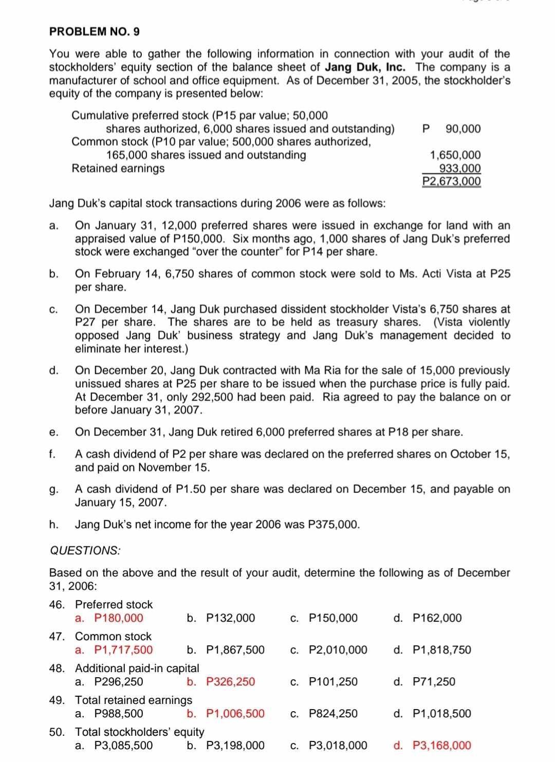 Solved PROBLEM NO. 9 You were able to gather the following | Chegg.com