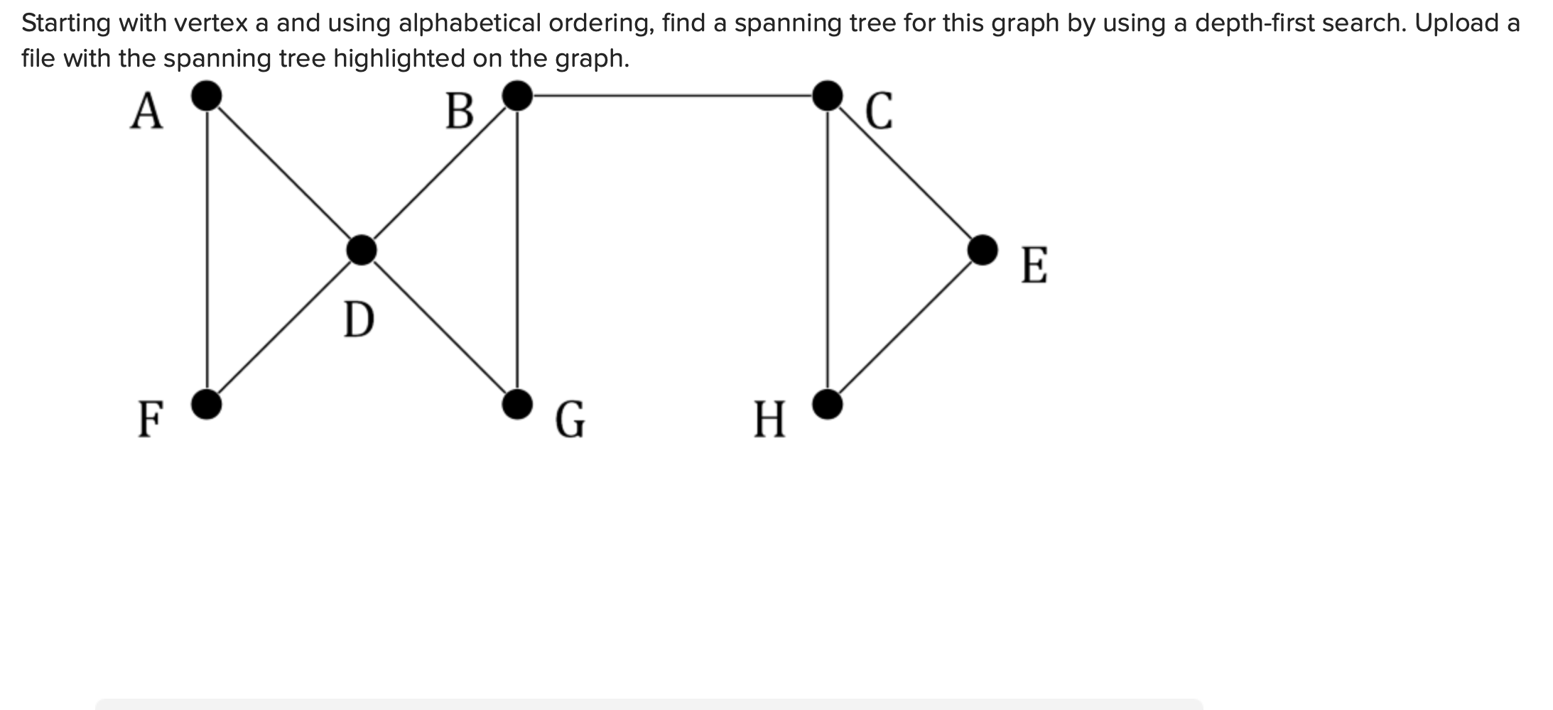 Solved Starting with vertex a and using alphabetical | Chegg.com