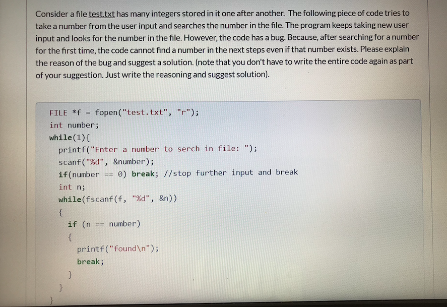 Solved Consider a file test.txt has many integers stored in | Chegg.com