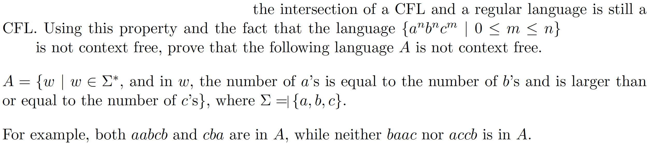 Solved the intersection of a CFL and a regular language is | Chegg.com
