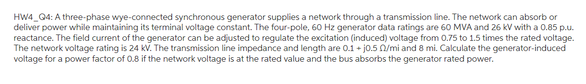 Solved A three-phase wye-connected synchronous generator | Chegg.com