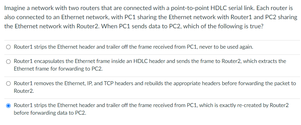 Solved Imagine a network with two routers that are connected | Chegg.com