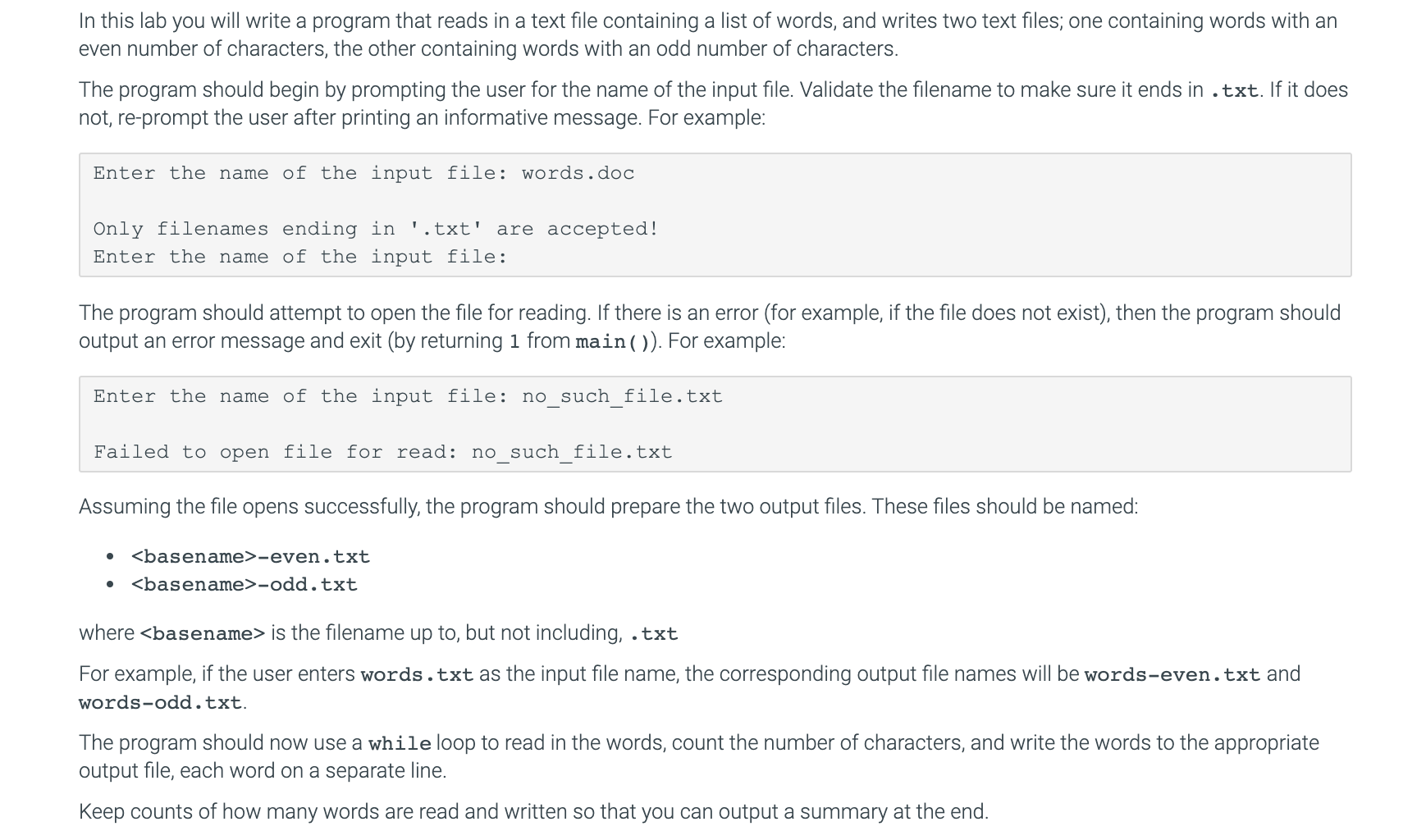 Solved In This Lab You Will Write A Program That Reads In A 2139