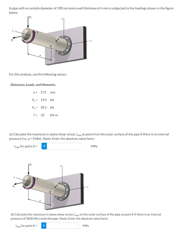 Solved A pipe with an outside diameter of 100 mm and a wall | Chegg.com