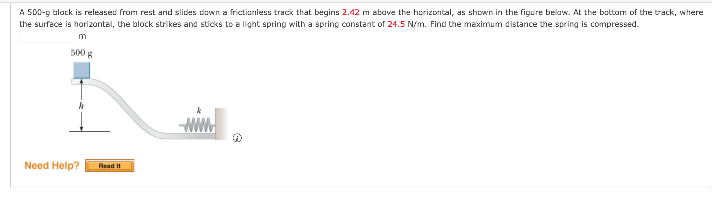 Solved A 500-g block is released from rest and slides down a | Chegg.com