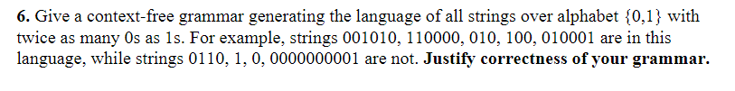 Solved 6. Give a context-free grammar generating the | Chegg.com