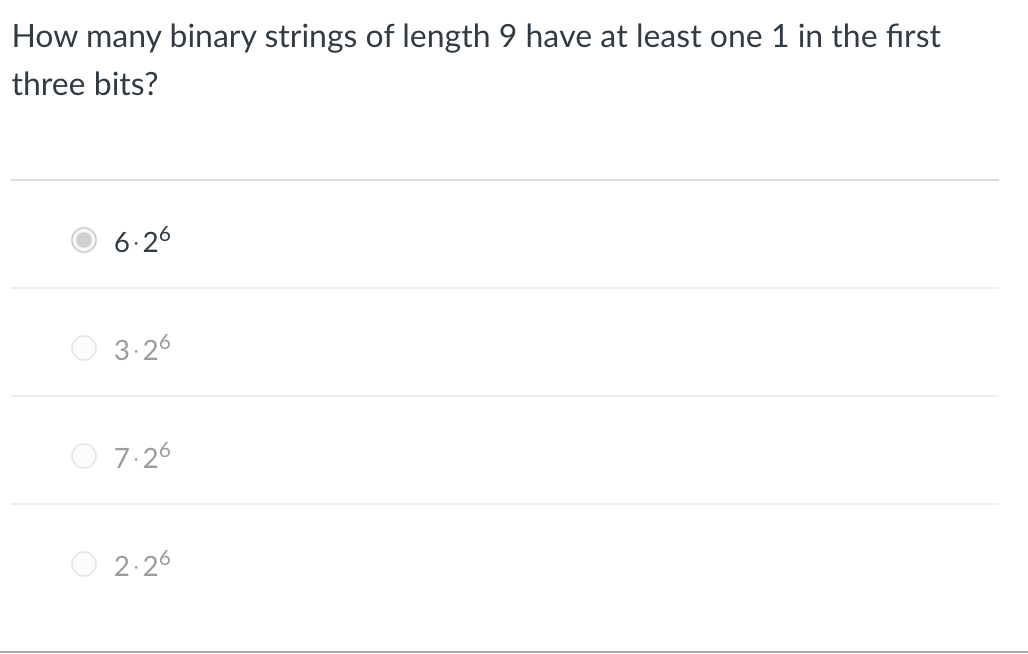 Solved How many binary strings of length 9 ﻿have at least | Chegg.com