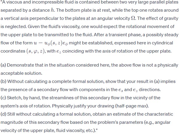 Solved "A viscous and incompressible fluid is contained | Chegg.com