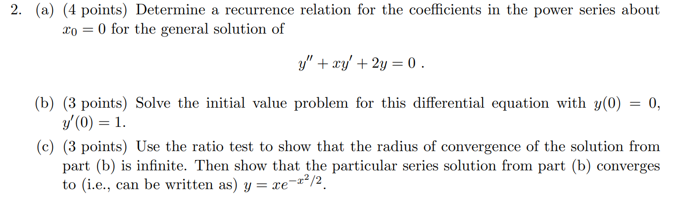 Solved (a) (4 points) Determine a recurrence relation for | Chegg.com