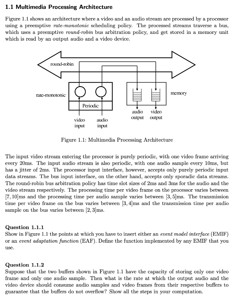 1.1 Multimedia Processing Architecture Figure 1.1 | Chegg.com