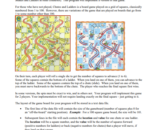 Hello this is a chuttes and ladder game that uses | Chegg.com