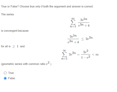 Solved True or False? Choose true only if both the argument | Chegg.com