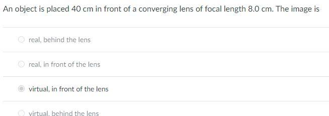 Solved An object is placed 40 cm in front of a converging | Chegg.com