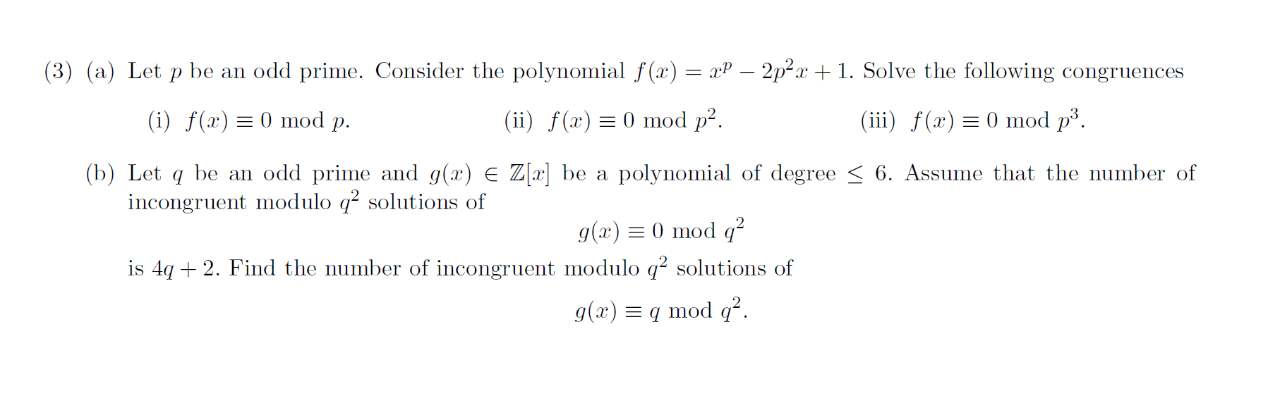 Solved (3) (a) Let p be an odd prime. Consider the | Chegg.com