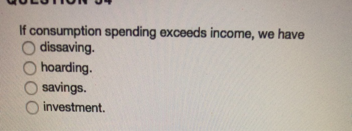 Solved If consumption spending exceeds income, we have | Chegg.com