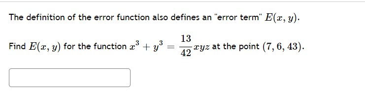 Solved The definition of the error function also defines an | Chegg.com