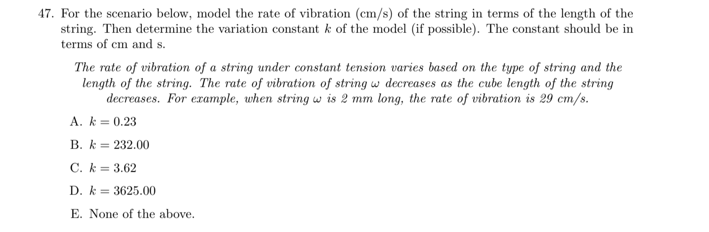 Solved 47. For the scenario below, model the rate of | Chegg.com